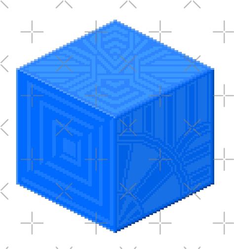 Pixel Art Blue Cube Pattern By Gavirlas Redbubble