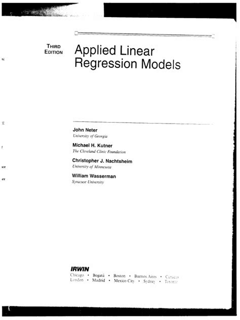 Applied Linear Regression Pdf Matrix Mathematics Algebra