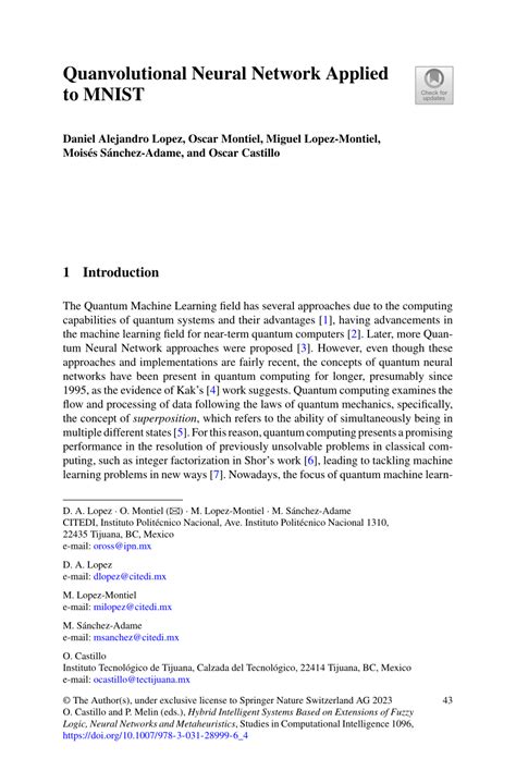 Pdf Quanvolutional Neural Network Applied To Mnist