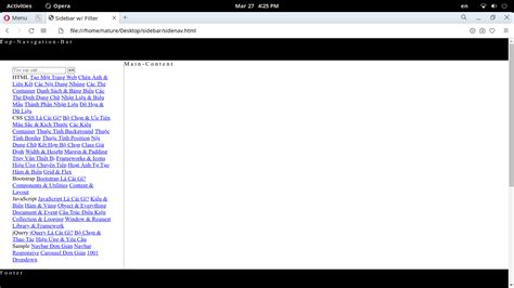 HTML CSS JS Xây Dựng Thanh Điều Hướng Phụ Đơn Giản Với Tính Năng Lọc Nhanh Các Danh Sách
