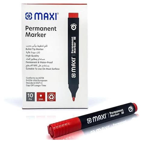 Maxi Permanent Marker Bullet Tip Red
