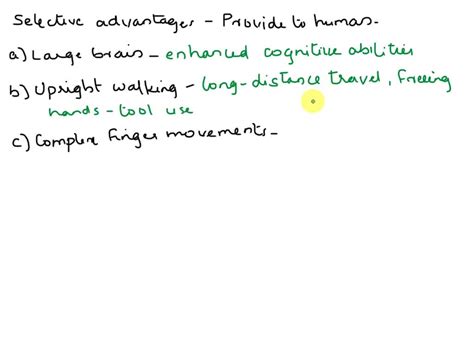 Solved What Selective Advantage Does Each Of The Following Traits