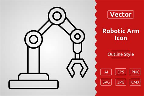 Vector Robotic Arm Outline Icon Design Graphic By Muhammad Atiq · Creative Fabrica