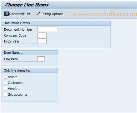 FB09 SAP Tcode Change Line Items