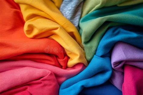 Colorful Folded Fabrics Showcasing Vibrant Textures And Hues Ai
