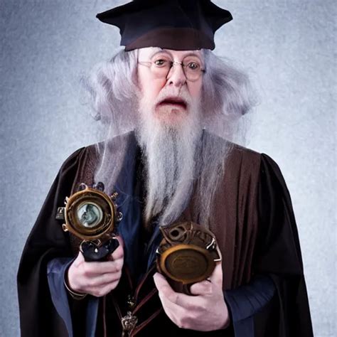 Steampunk Dumbledore Professional Portrait Photography Stable Diffusion