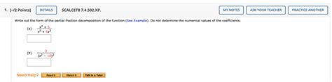 Solved 1 2 Points DETAILS SCALCET8 7 4 502 XP MY NOTES Chegg Com