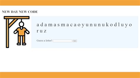 5 Dkda Kodlama 1 Adam Asmaca Oyununu Kodluyoruz Hanger Man Game