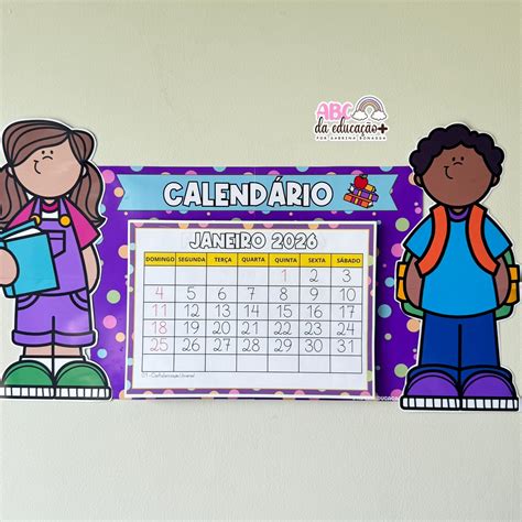 Calendário Escolar 2026 Tema Crianças Clube Abc Da Educação