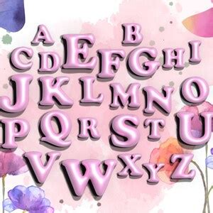 D Bubble Alphabet PNG Digital Download D Bubble Letter Pink Bubble Alphabet Bubble Puff