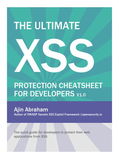 the ultimate xss protection cheatsheet for developers pdf html