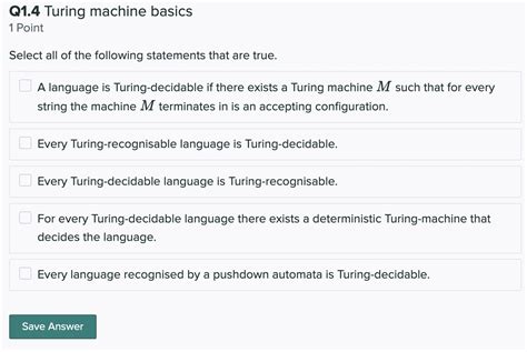 Solved Q Turing Machines Points Q Turing Machine Chegg
