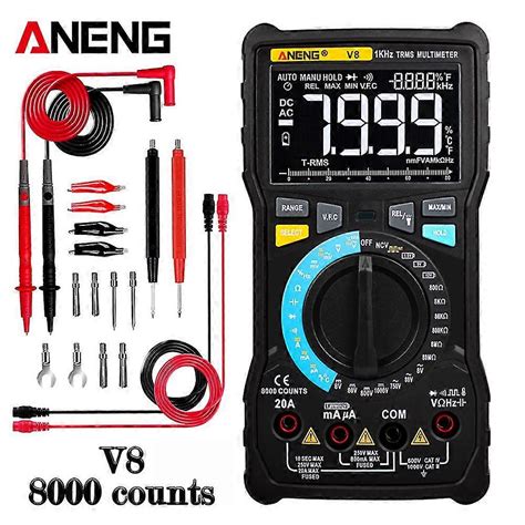 Aneng V8 Digital Multimeter Profesional True Rms 8000 Counts Transistor Tester Analog Transistor