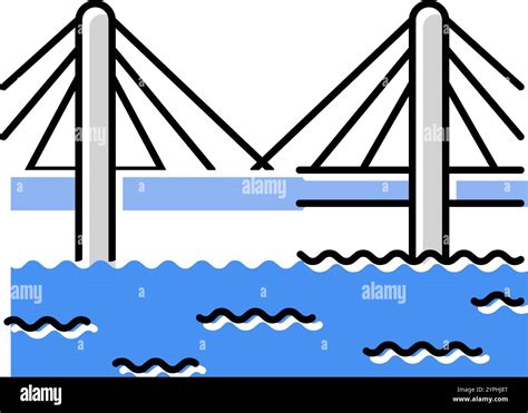 Lattice Bridge Color Icon Vector Illustration Stock Vector Image And Art