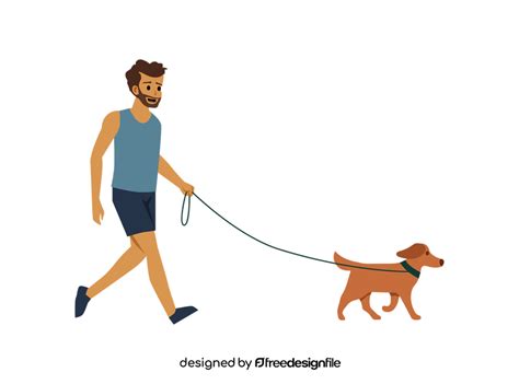 Man Walking A Dog Clipart Free Download
