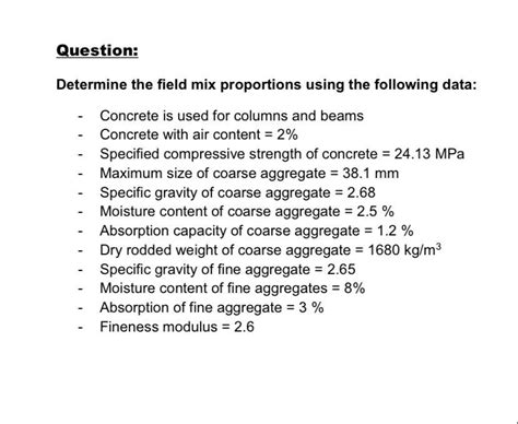 Solved Question Determine The Field Mix Proportions Using Chegg Com