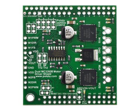 Pololu Dual Mc33926 Motor Driver Shield For Arduino