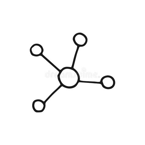 Biological Molecule Sketch Icon Particle And Atom Isolated Object
