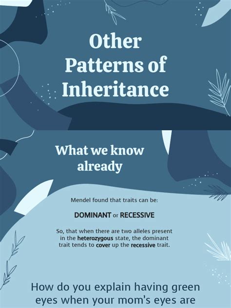 Other Patterns Of Inheritance Slides Pdf Genotype Dominance