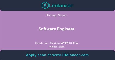 software engineer remote job at i hiddentalent lifelancer