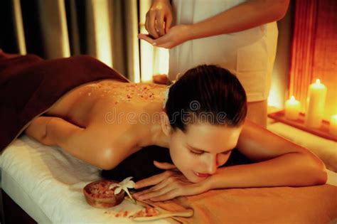 Woman Customer Having Exfoliation Treatment In Luxury Spa Quiescent
