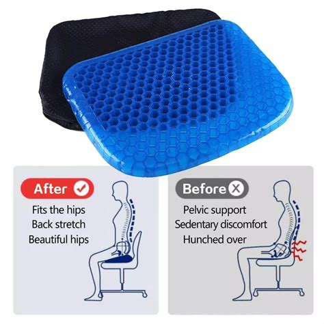 Ортопедична възглавница за стол с дишащ и издръжлив гел с мек двоен слой за сядане нехлъзгащо