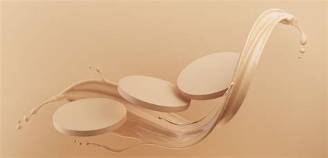 갈색 파운데이션 크림이있는 최소 받침대 연단 디스플레이 미용 및 화장품 제품을위한 무대 쇼케이스 3d 일러스트레이션 0명에 대한 스톡 사진 및 기타 이미지 Istock