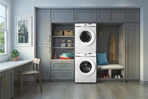 Samsung Sawadrew60201 Stacked Washer And Dryer Set With Front Load Washer