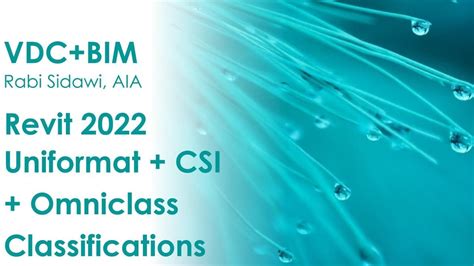 Revit 2022 Uniformat Csi Omniclass Classifications 4k Youtube