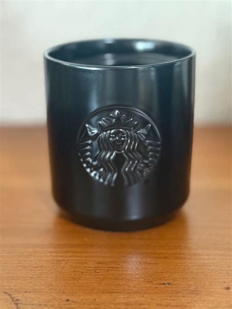 Starbucks Black Matte Ceramic Tumbler Cup Etsy