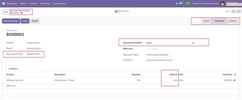 odoo18 odoo odoodev purchase agreement malay khamar mk