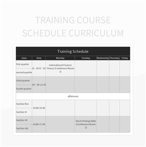 Free Training Course Templates For Google Sheets And Microsoft Excel