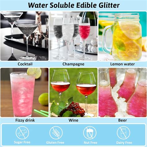 Edible Glitter 3 Colours Edible Luster Dust Glitter Powder Set