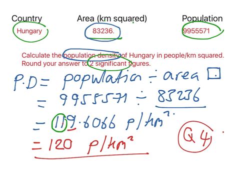 Question 4 Population Density Math Showme