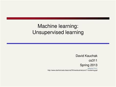 PPT Machine Learning Unsupervised Learning PowerPoint Presentation