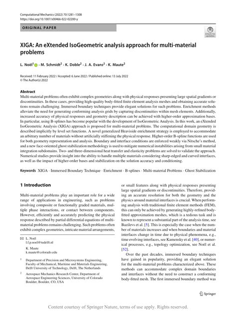 Pdf Xiga An Extended Isogeometric Analysis Approach For Multi