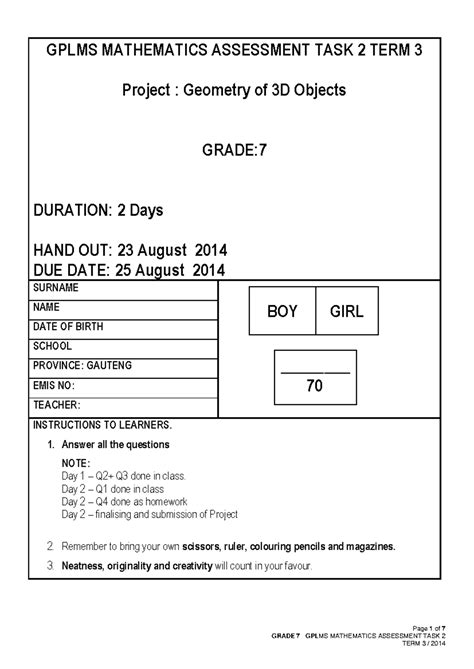 3 Grade 7 Ems Project Learners Workbook 2024 Revised Worksheets