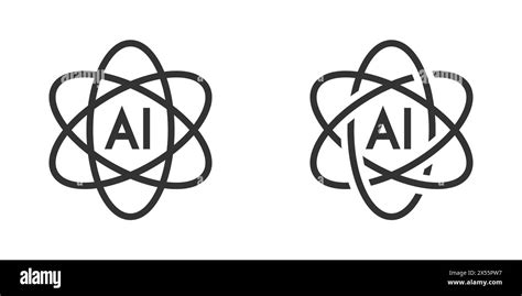 Artificial Intelligence Atom Icon Vector Illustration Stock Vector