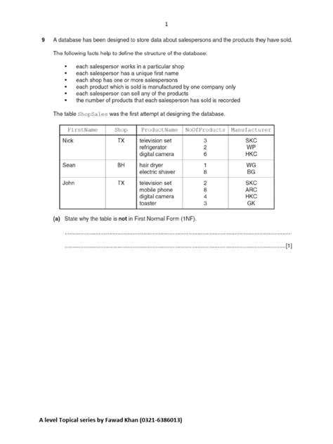 Databases Exam Questions And Answers Pdf