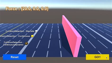 UnityRigidbodyのCollision Detection 衝突の検知 を変えて実験 エクスプラボ