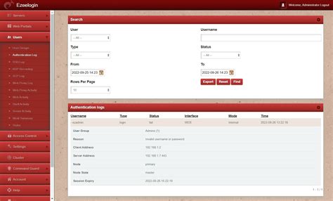authentication log