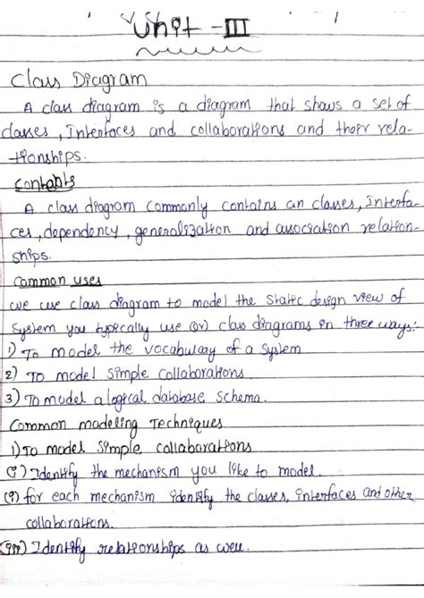 Ooad Unit 3 Complete Ooad Unit 3 Notes Unit Class Diagram A Class