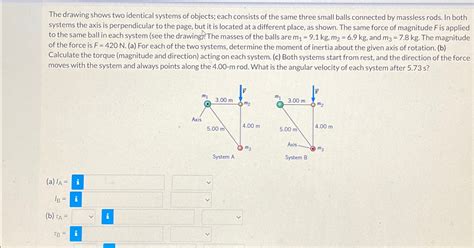 The Drawing Shows Two Identical Systems Of Objects