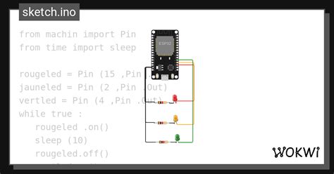Feu De Circulation Wokwi Esp32 Stm32 Arduino Simulator