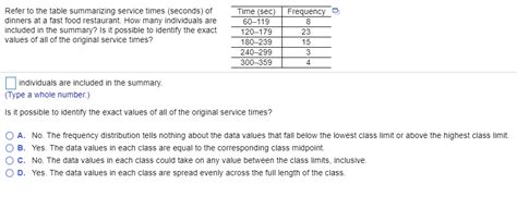 solved refer to the table summarizing service times
