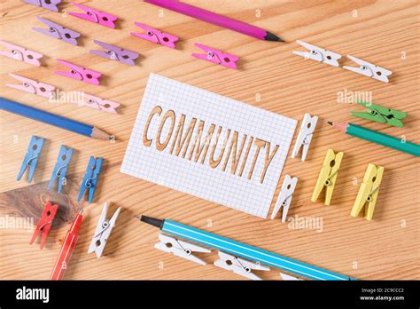 Conceptual Hand Writing Showing Community Concept Meaning With A Common Characteristic Or