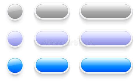 Buttons Set For User Interface Simple White Blue 3d Modern Buttons