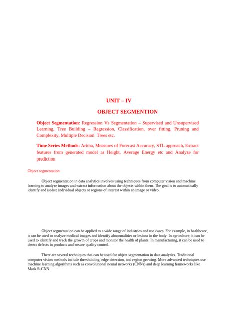 Ida Unit 4 Pdf Time Series Image Segmentation