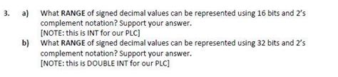 Solved 3 A What Range Of Signed Decimal Values Can Be