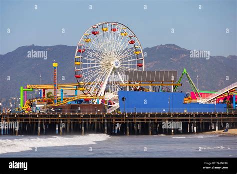 Ferris Wheel At Pacific Park On Santa Monica Pier California United